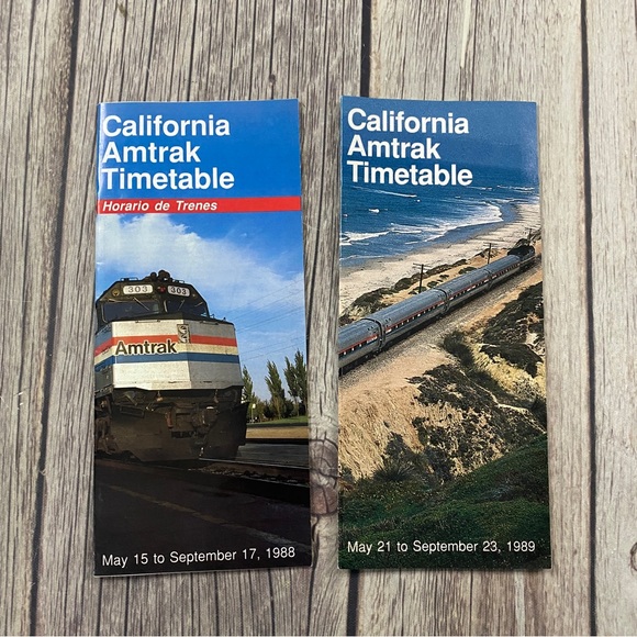 Other | Lot Of 2 Vtg Amtrak California Intercity Rail Timetables 1988 ...